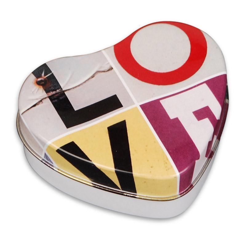 Boîte coeur personnalisée en métal | Photo sur boite coeur